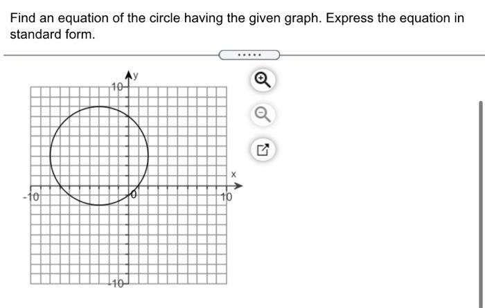 Solved Find an equation of the circle having the given | Chegg.com