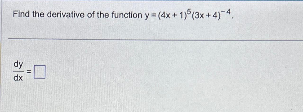 Solved Find the derivative of the function | Chegg.com