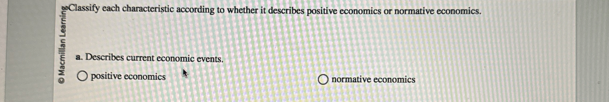 Solved ∞∼ ﻿Classify each characteristic according to whether | Chegg.com