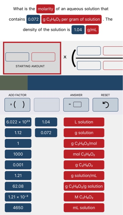 Solved What is the molarity of an aqueous solution that | Chegg.com