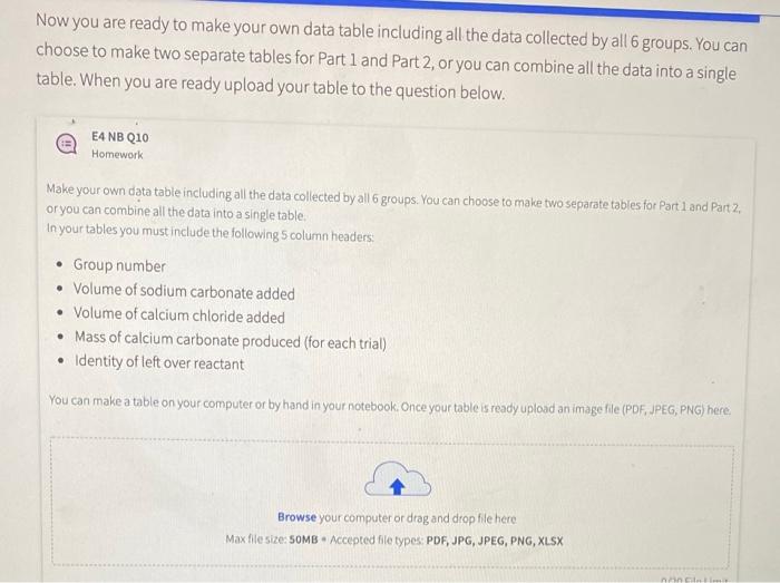 Solved Now you are ready to make your own data table | Chegg.com
