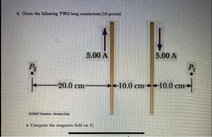 Solved 6. Given the following TWO long conductors:(10 | Chegg.com