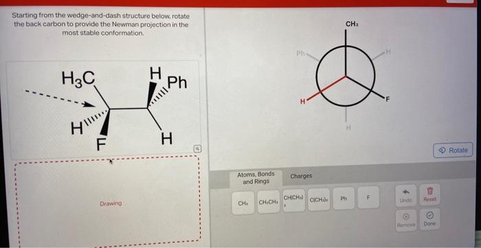 Solved Starting from the wedge-and-dash structure below, | Chegg.com