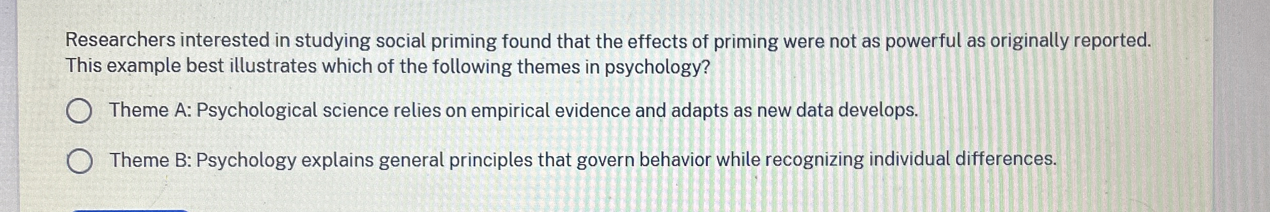 Solved Researchers interested in studying social priming | Chegg.com