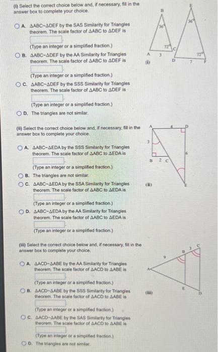 Solved (1) Select the correct choice below and, if | Chegg.com