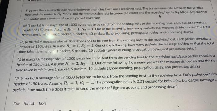 Solved Suppose there is exactly one router between a sending | Chegg.com