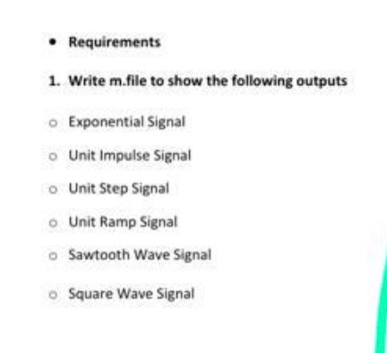 Solved • Requirements 1. Write m.file to show the following | Chegg.com