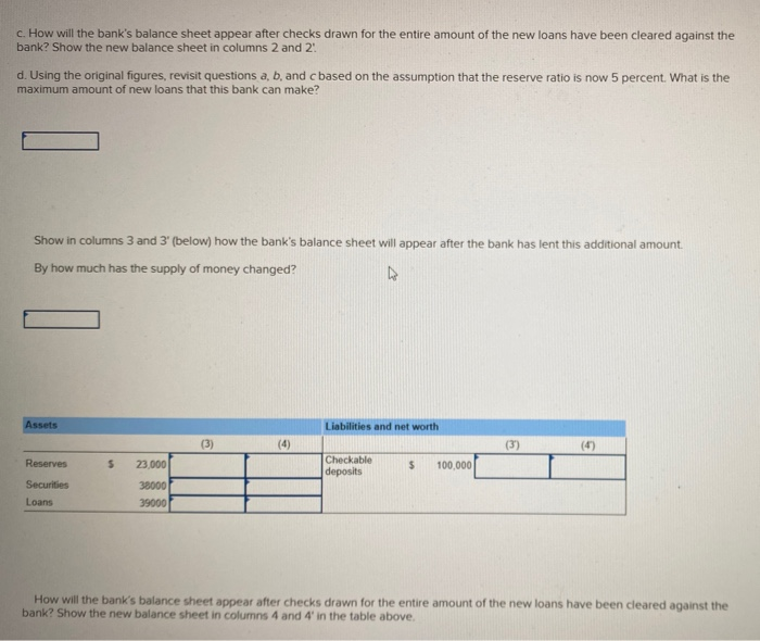 Solved Suppose that Big Bucks Bank has the simplified | Chegg.com