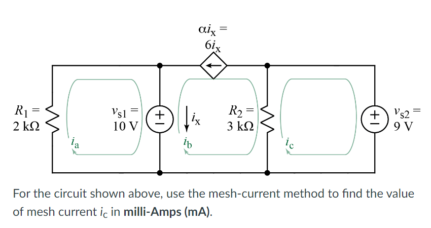 Solved For the circuit shown above, use the mesh-current | Chegg.com