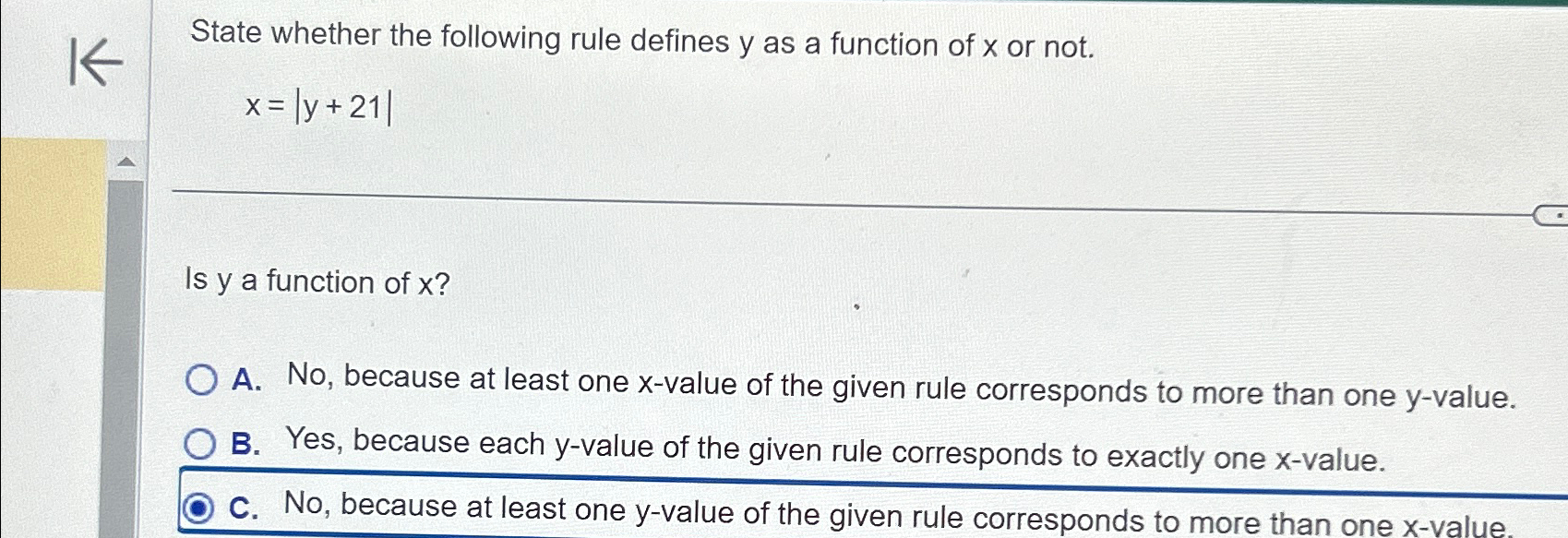 Solved State whether the following rule defines y ﻿as a | Chegg.com