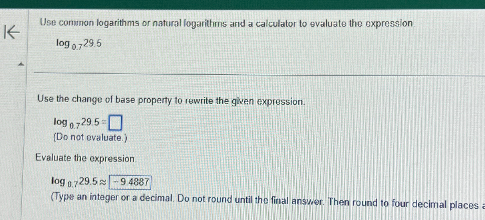 Solved Use common logarithms or natural logarithms and a | Chegg.com