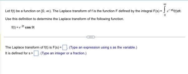 Solved Let f(t) be a function on [0,∞). The Laplace | Chegg.com