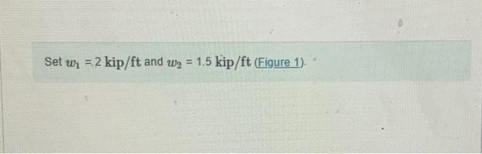 Solved Set w1=2kip/ft and w2=1.5kip/ft (Figure 1).Determine | Chegg.com