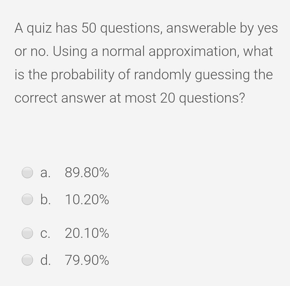 Solved A quiz has 50 questions, answerable by yes or no. | Chegg.com