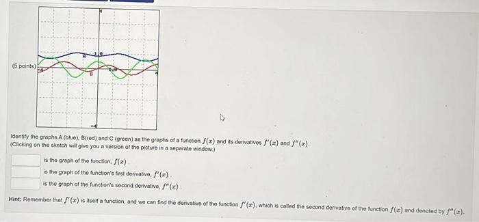 Solved Identify the graphs A (bhe), B(red) and C (green) as | Chegg.com