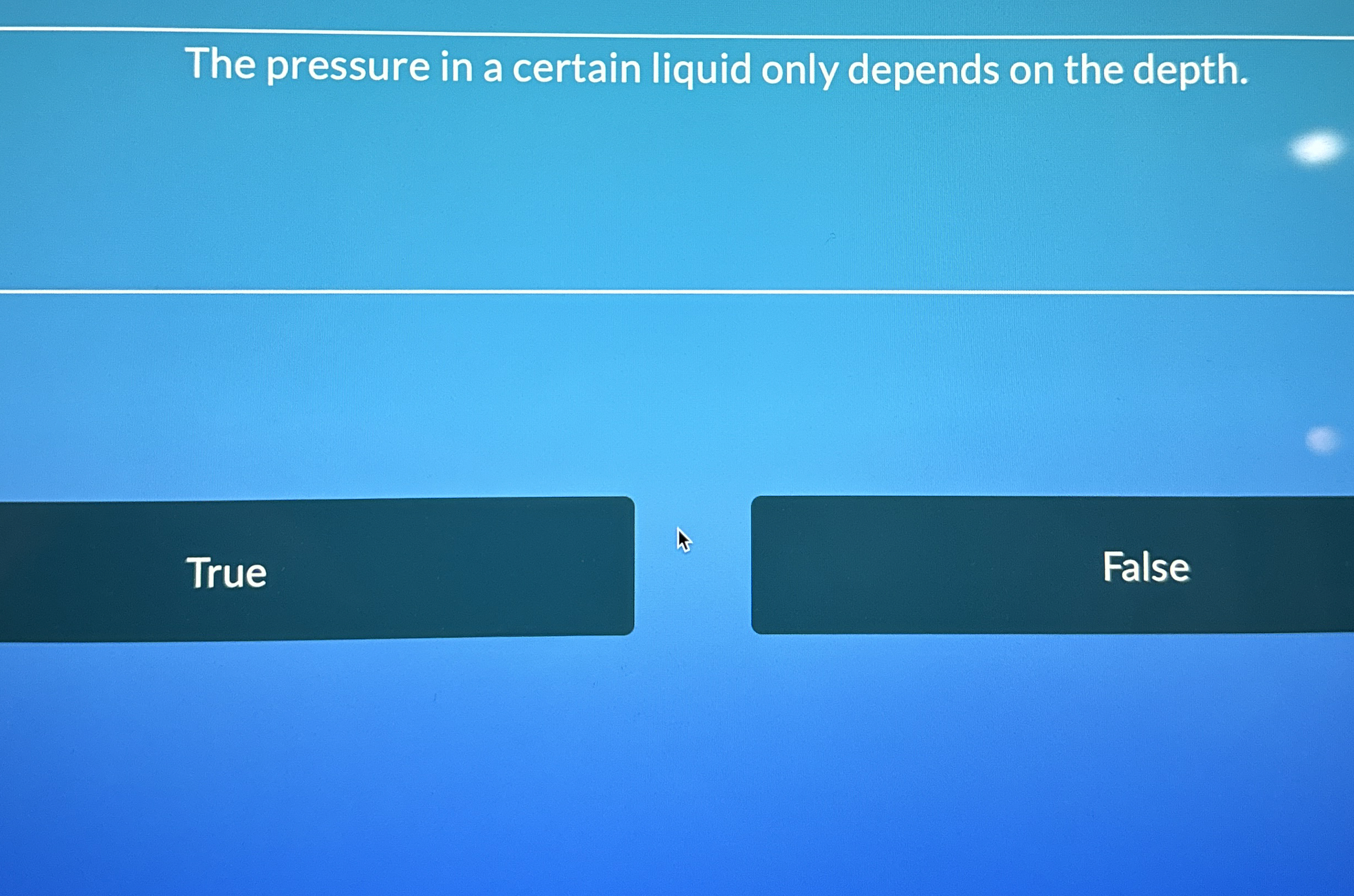 Solved The pressure in a certain liquid only depends on the | Chegg.com