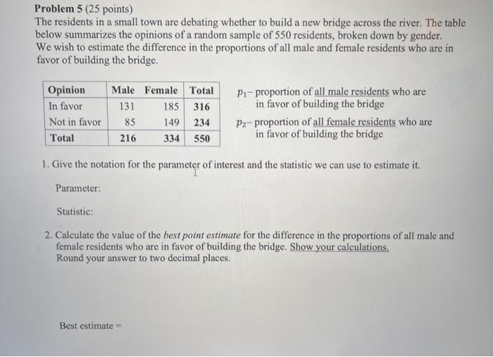 Solved Problem 5 (25 points) The residents in a small town | Chegg.com