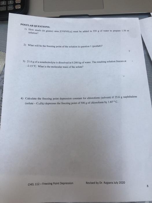 Solved DATA AND CALCULATIONS Unknown Solvent Letter Part A | Chegg.com