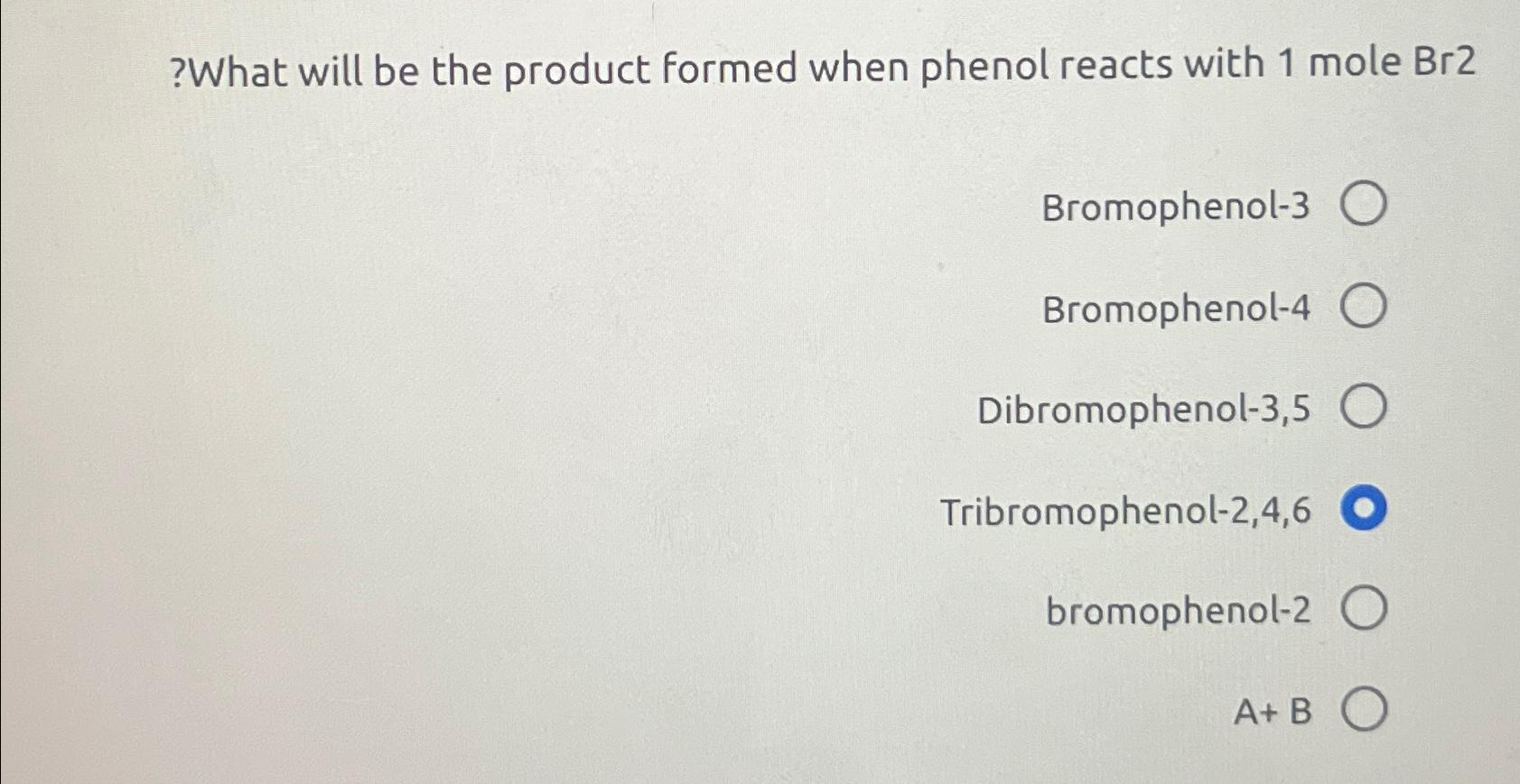 Solved ?What will be the product formed when phenol reacts | Chegg.com