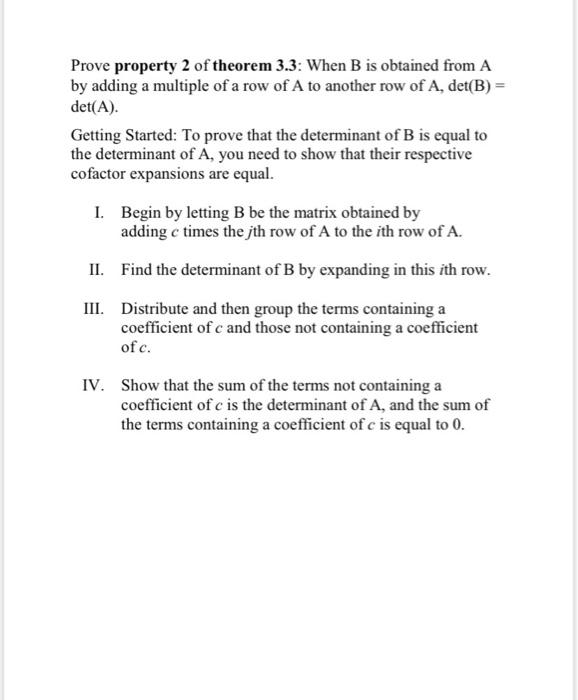 Solved Prove property 2 of theorem 3.3: When B is obtained | Chegg.com
