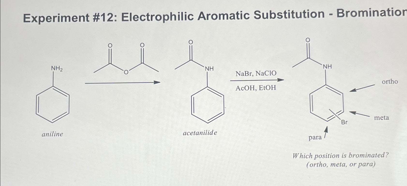 Experiment #12: Electrophilic Aromatic Substitution - | Chegg.com