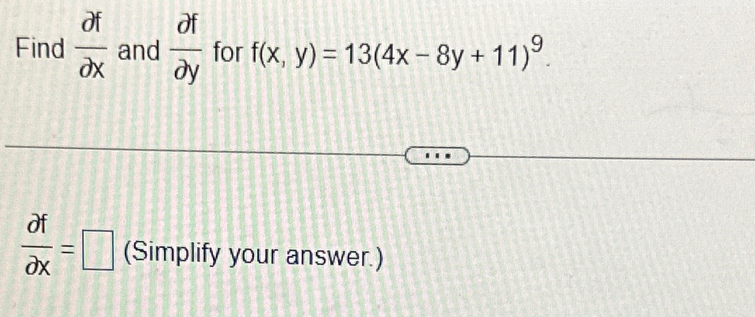Solved Find delfdelx ﻿and delfdely ﻿for | Chegg.com