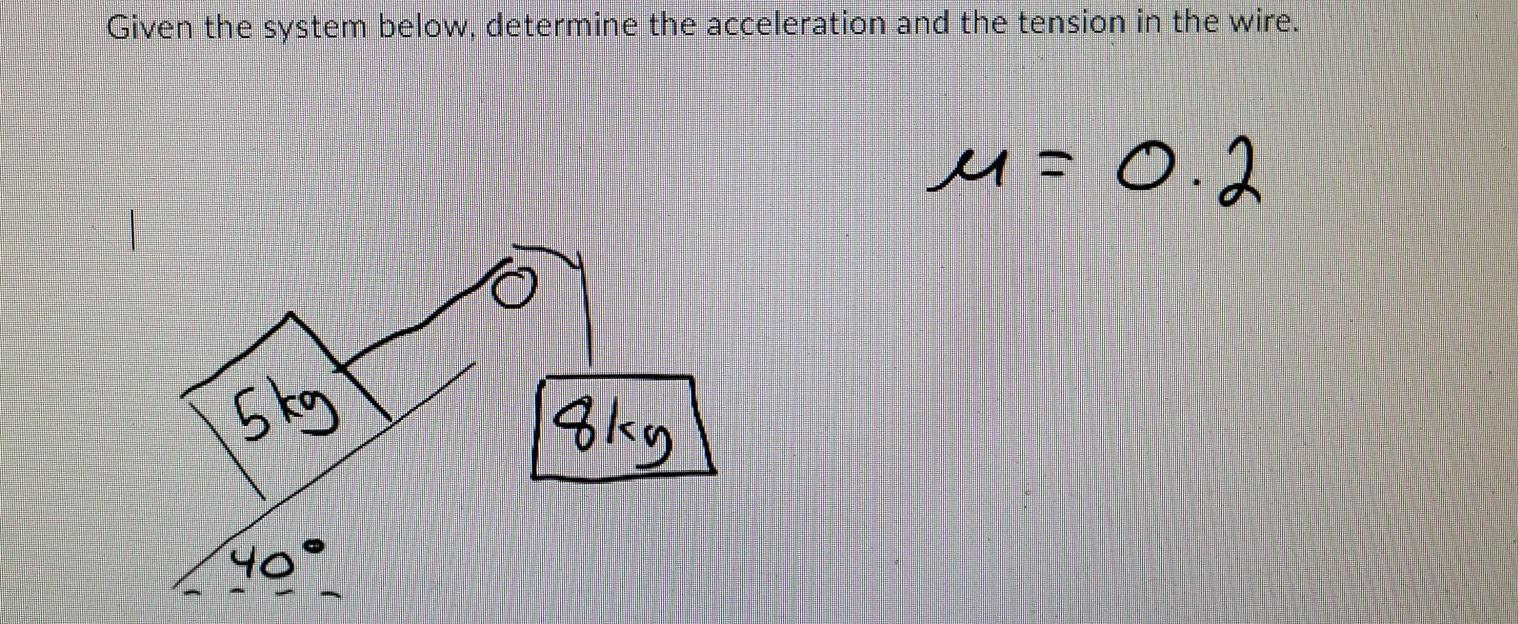 Solved Given the system below, determine the acceleration | Chegg.com