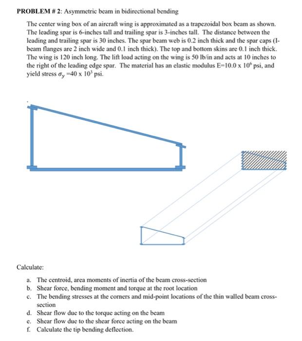 Solved PROBLEM # 2: Asymmetric beam in bidirectional bending | Chegg.com