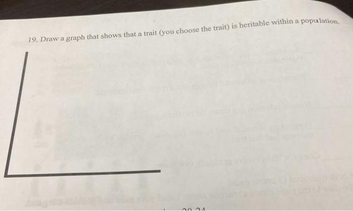 Solved 19. Draw a graph that shows that a trait (you choose | Chegg.com