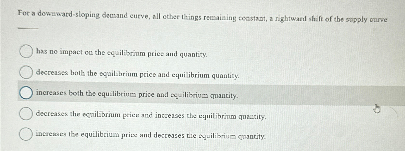 Solved For a downward-sloping demand curve, all other things | Chegg.com