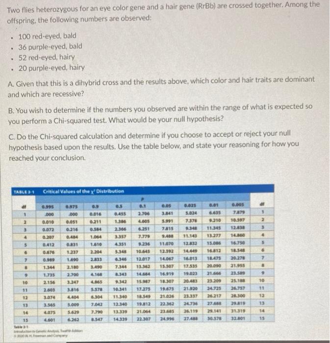 Solved Two flies heterozygous for an eye color gene and a | Chegg.com
