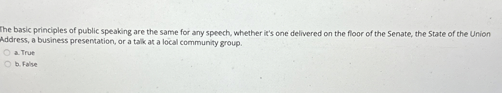 Solved The basic principles of public speaking are the same | Chegg.com