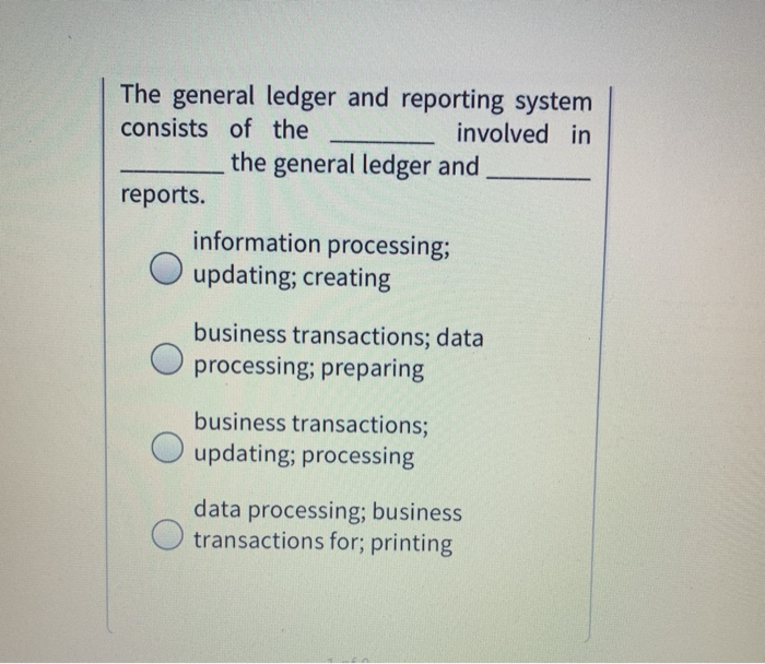 Solved The General Ledger And Reporting System Consists Of Chegg