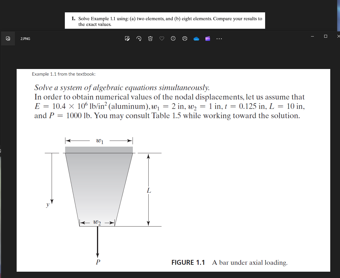 Solved Solve Example 1.1 ﻿using: (a) ﻿two elements, and (b) | Chegg.com