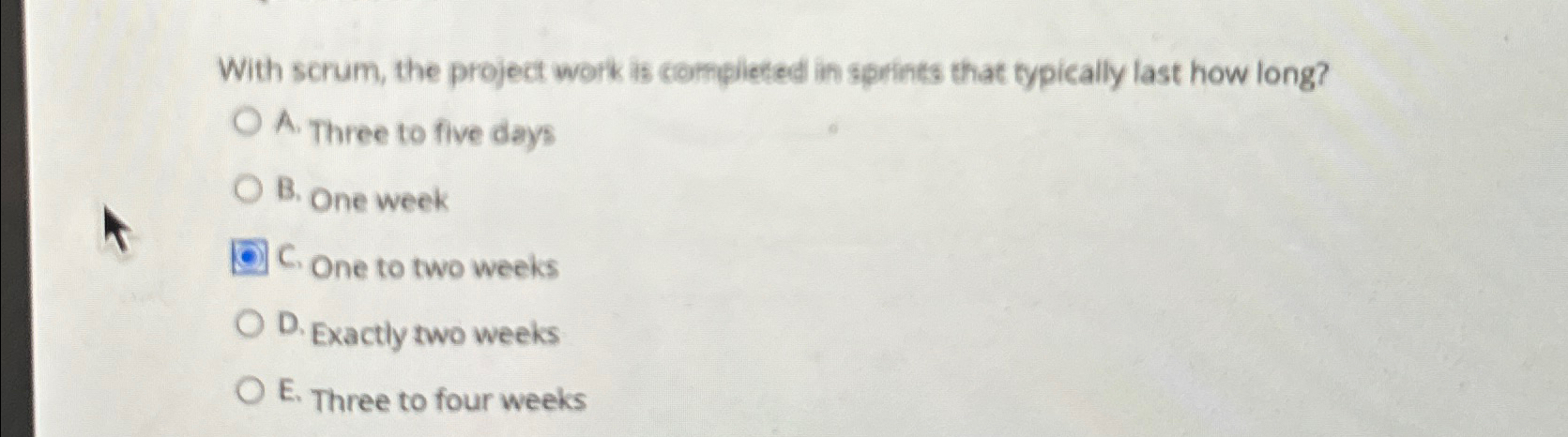 Solved With scrum, the project work is completed in sprints | Chegg.com