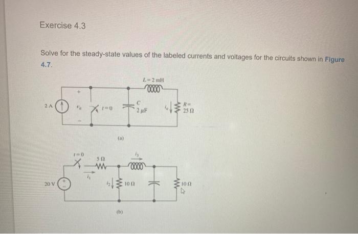Solved Exercise 4.3 Solve for the steady-state values of the | Chegg.com