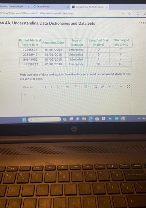 Solved ab 4A, Understanding Data Dictionaries and Data Sets | Chegg.com