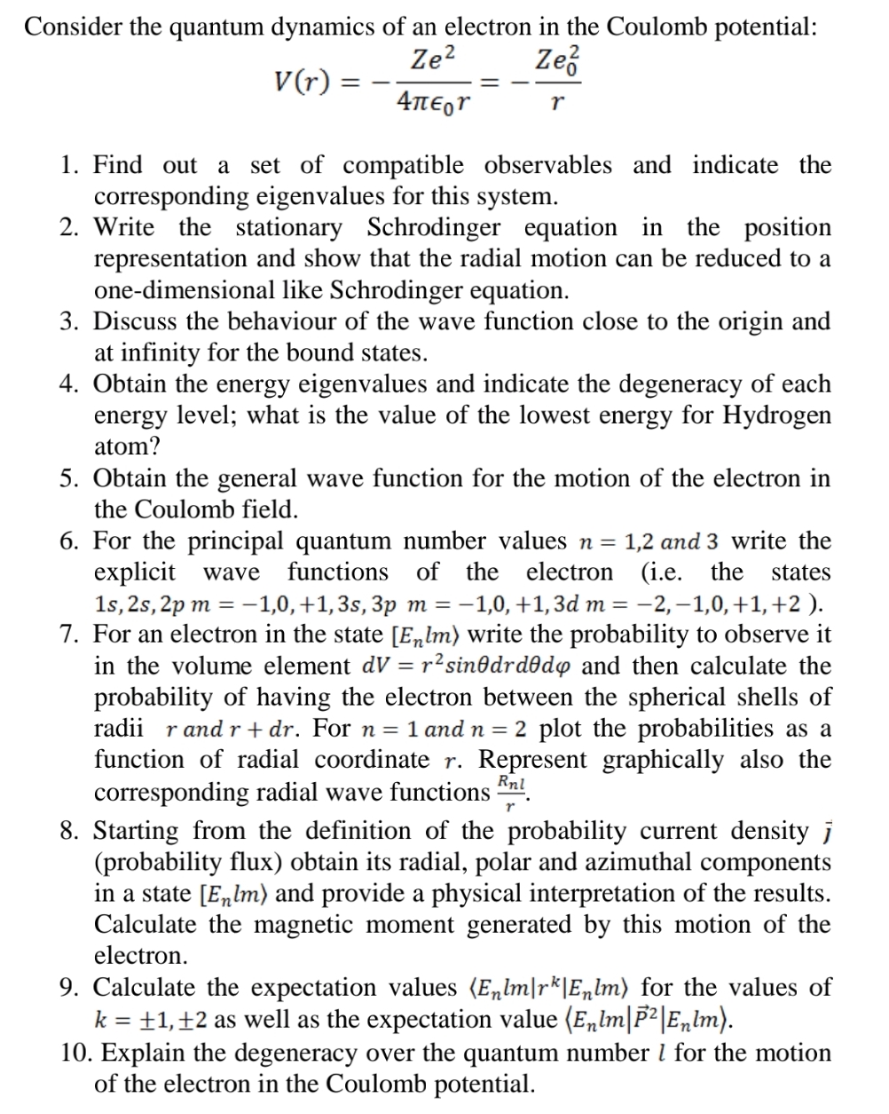 Quantum Mechanics:Consider the quantum dynamics of an | Chegg.com