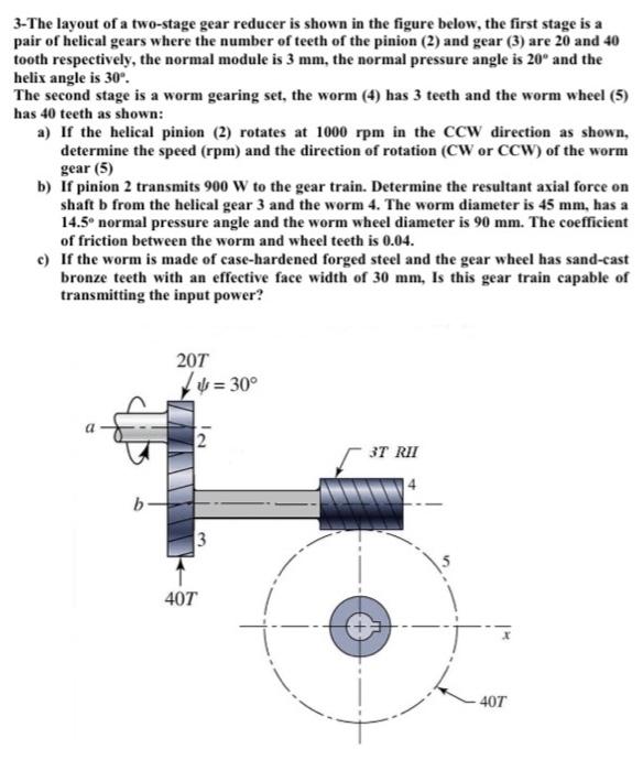 Solved 3-The layout of a two-stage gear reducer is shown in | Chegg.com