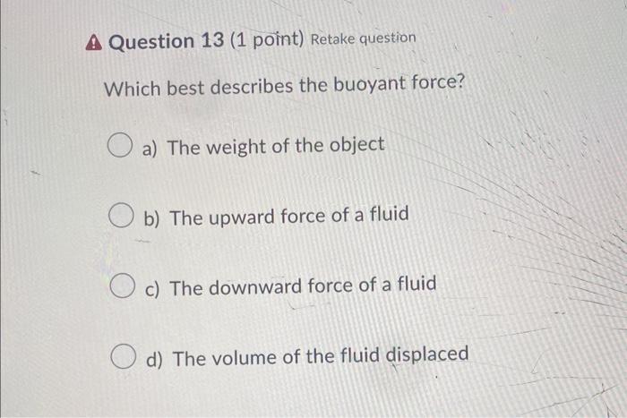 Solved Question 13 (1 point) Retake question Which best | Chegg.com