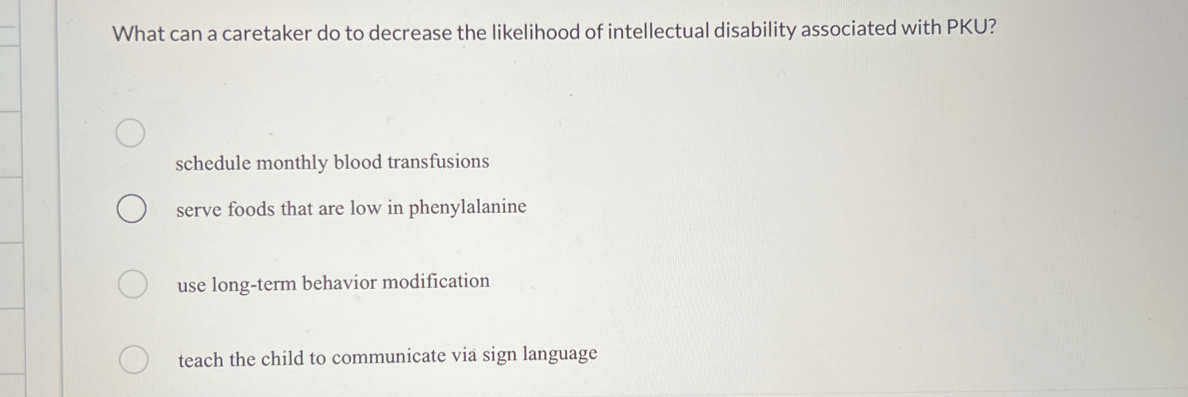 Solved What can a caretaker do to decrease the likelihood of | Chegg.com
