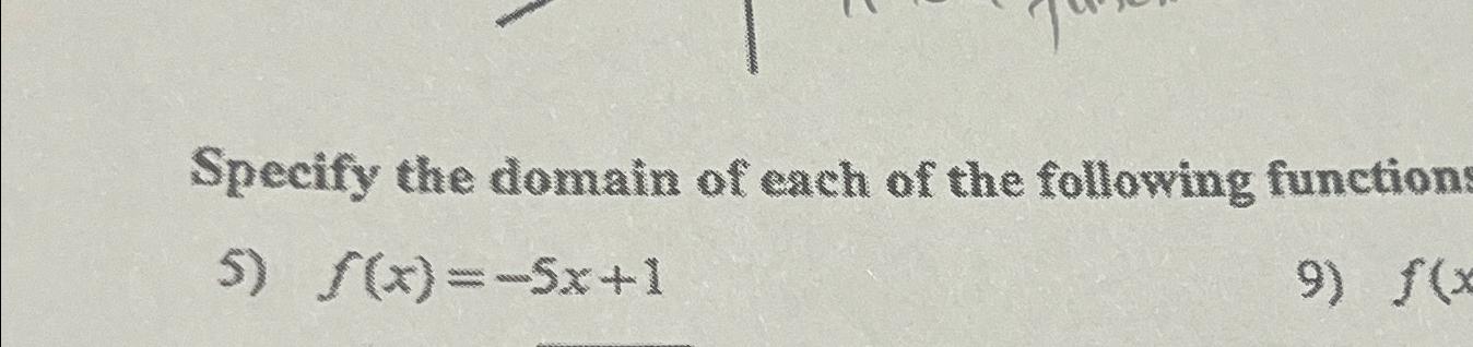 Solved Specify the domain of each of the following | Chegg.com