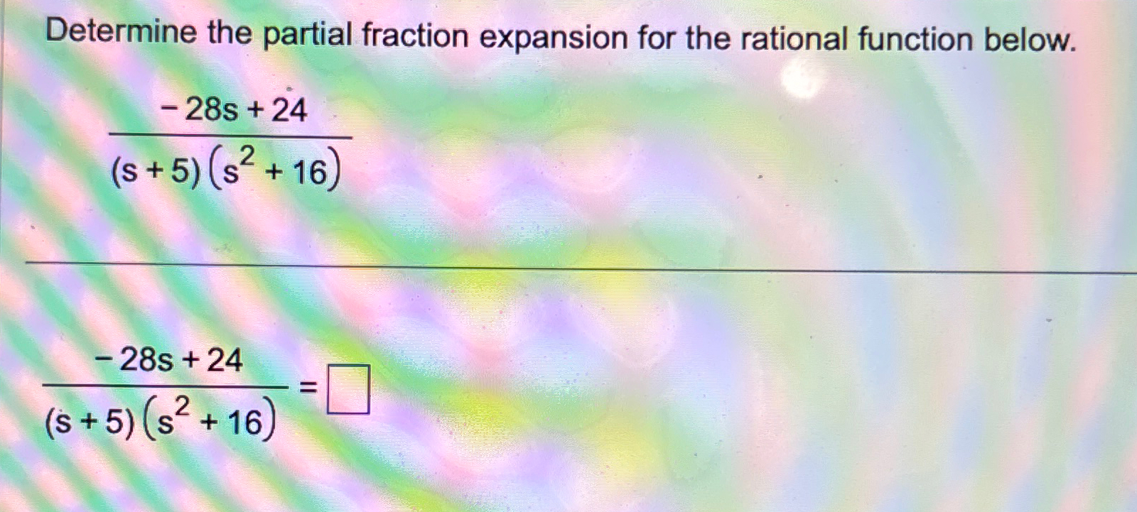 Determine the partial fraction expansion for the | Chegg.com