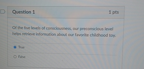 Solved Question 11 ﻿ptsOf the five levels of consciousness, | Chegg.com