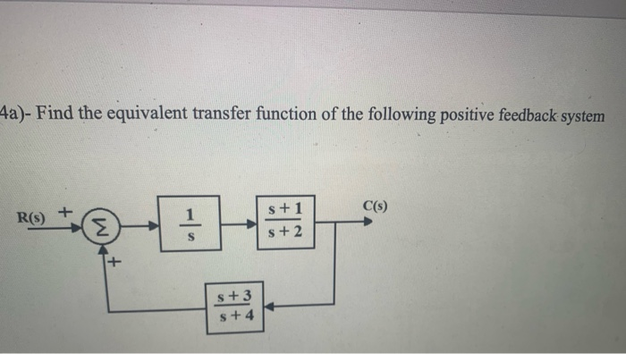 Solved la) - Find the equivalent transfer function of the | Chegg.com
