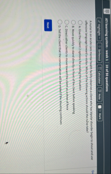 Solved ATI learning system - ﻿week 1 | 10 ﻿of 50 | Chegg.com