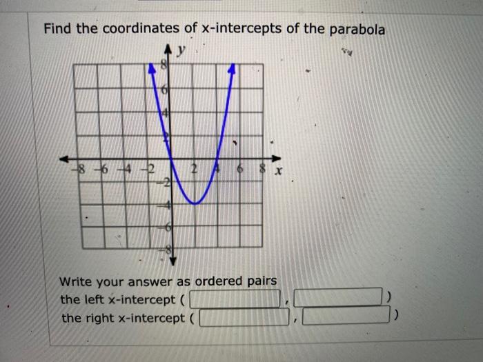 Solved Find the coordinates of x-intercepts of the parabola | Chegg.com