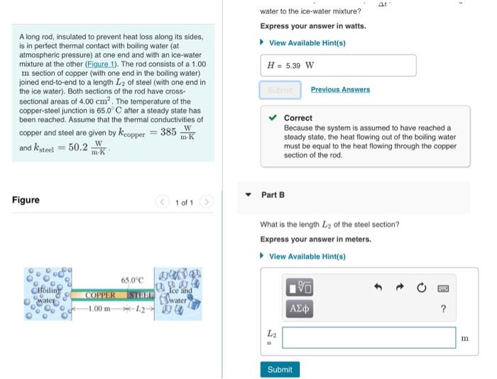 Solved water to the ice-water mixture? Express your answer | Chegg.com