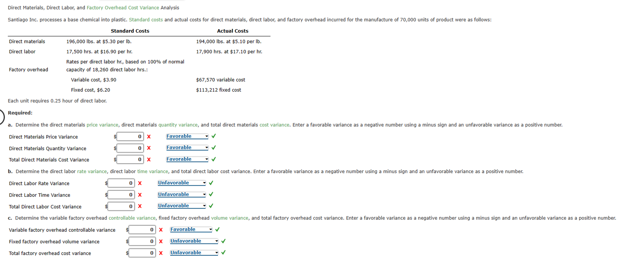 Solved Direct Materials, Direct Labor, and Factory Overhead | Chegg.com