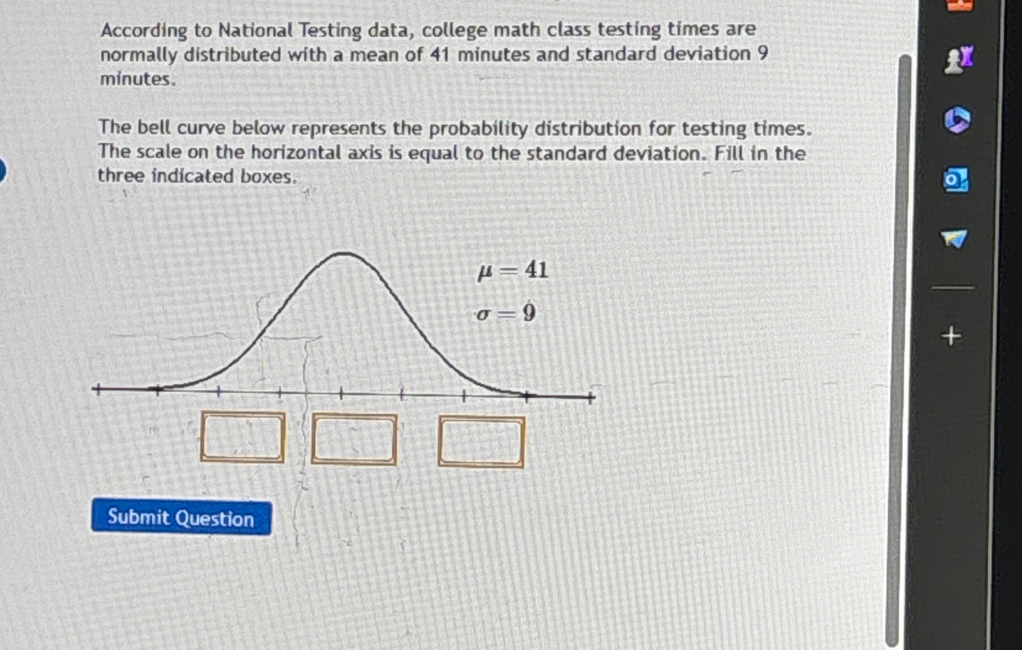 Solved According to National Testing data, college math | Chegg.com
